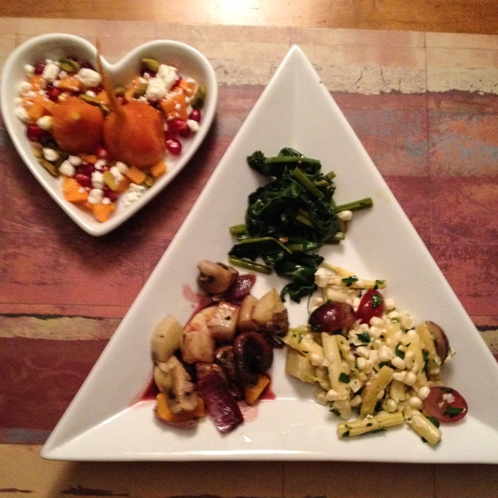 heart-shaped dish with the extra beets – the single plate